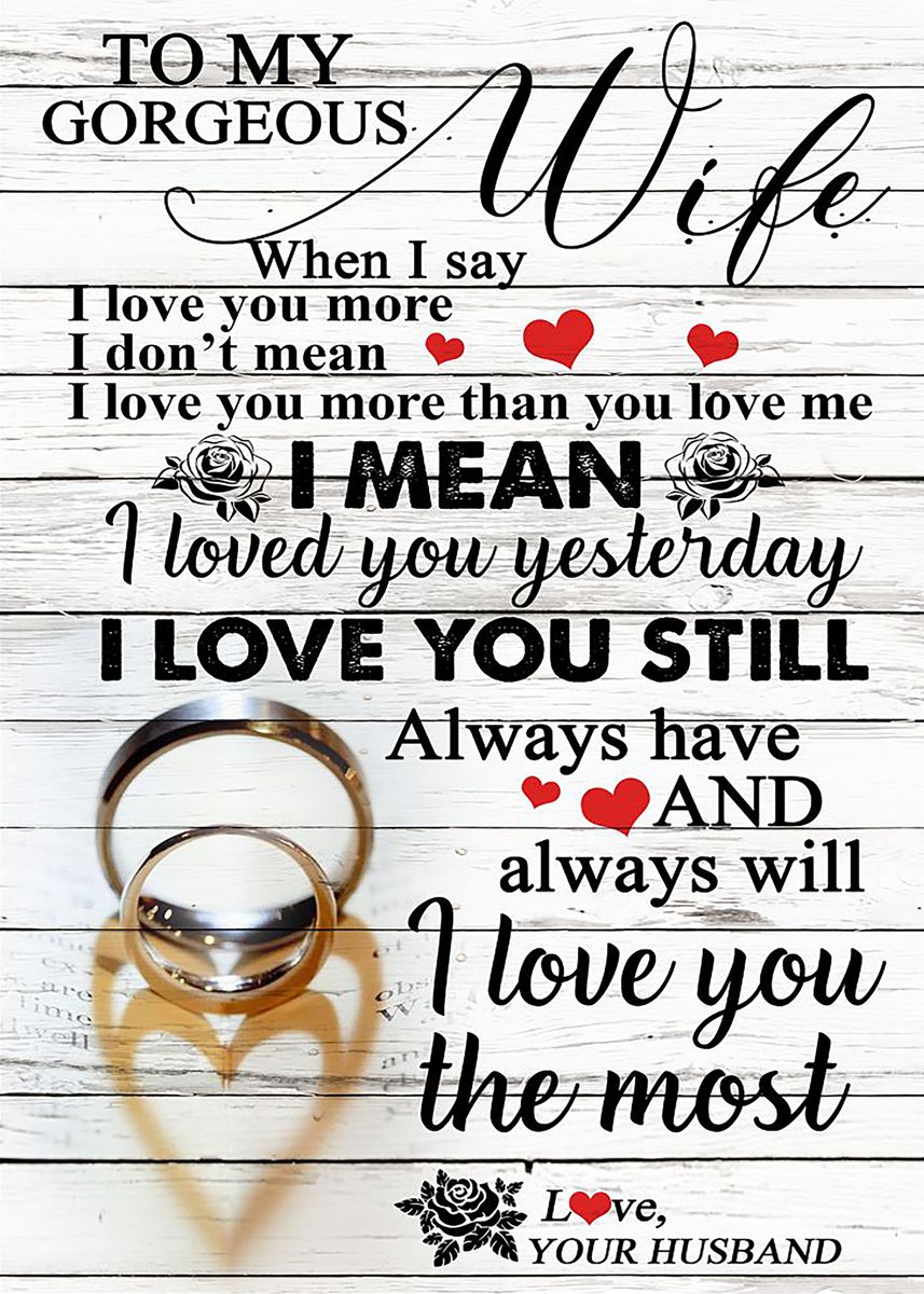 'Love Quote For Wife' Poster, picture, metal print, paint by Pete A ...