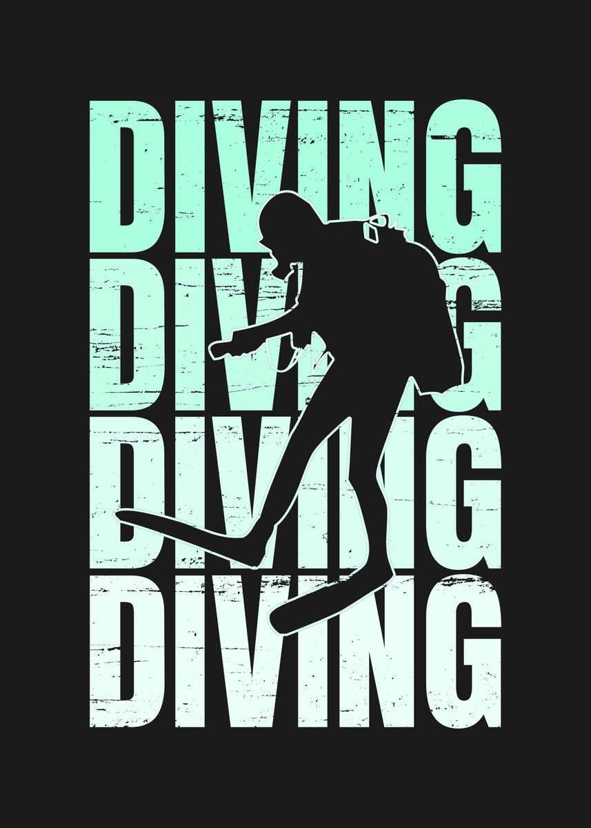 'DIVING' Poster by PosterWorld | Displate
