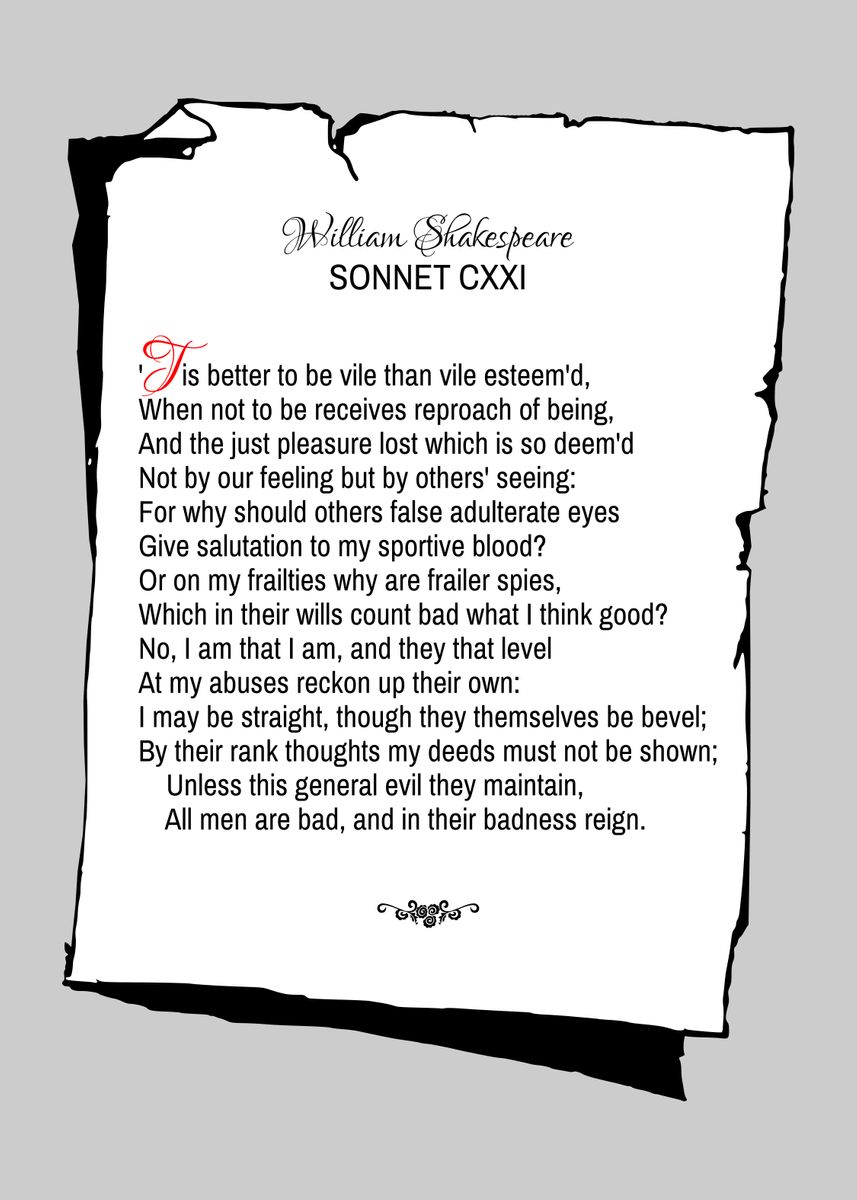 'Shakespeare Sonnet 121' Poster, picture, metal print, paint by Art ...
