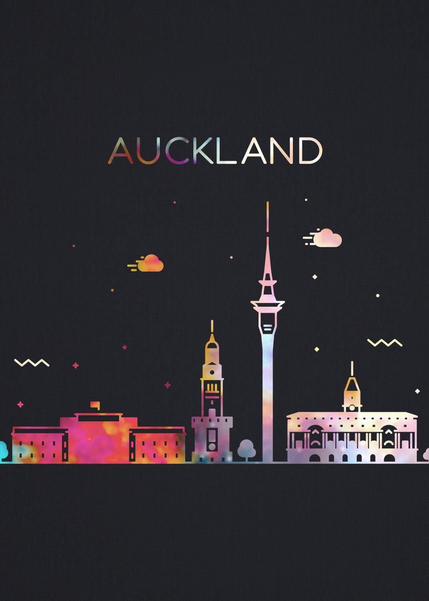 'Auckland New Zealand City ' Poster, picture, metal print, paint by ...