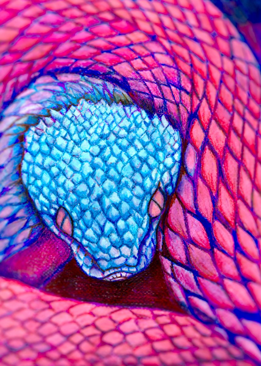 'Snake fluo' Poster, picture, metal print, paint by Margherita Luzi ...
