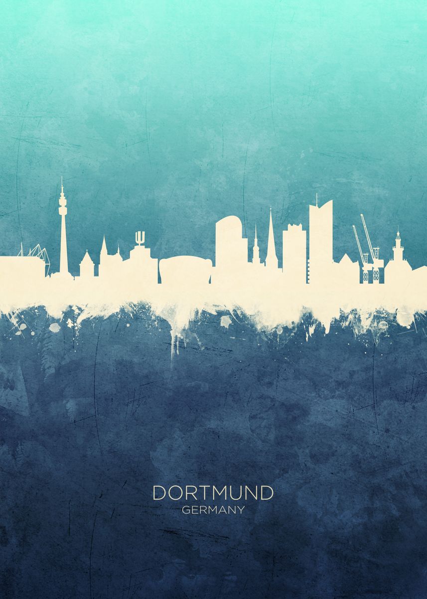 'Dortmund Germany Skyline' Poster by Michael Tompsett | Displate