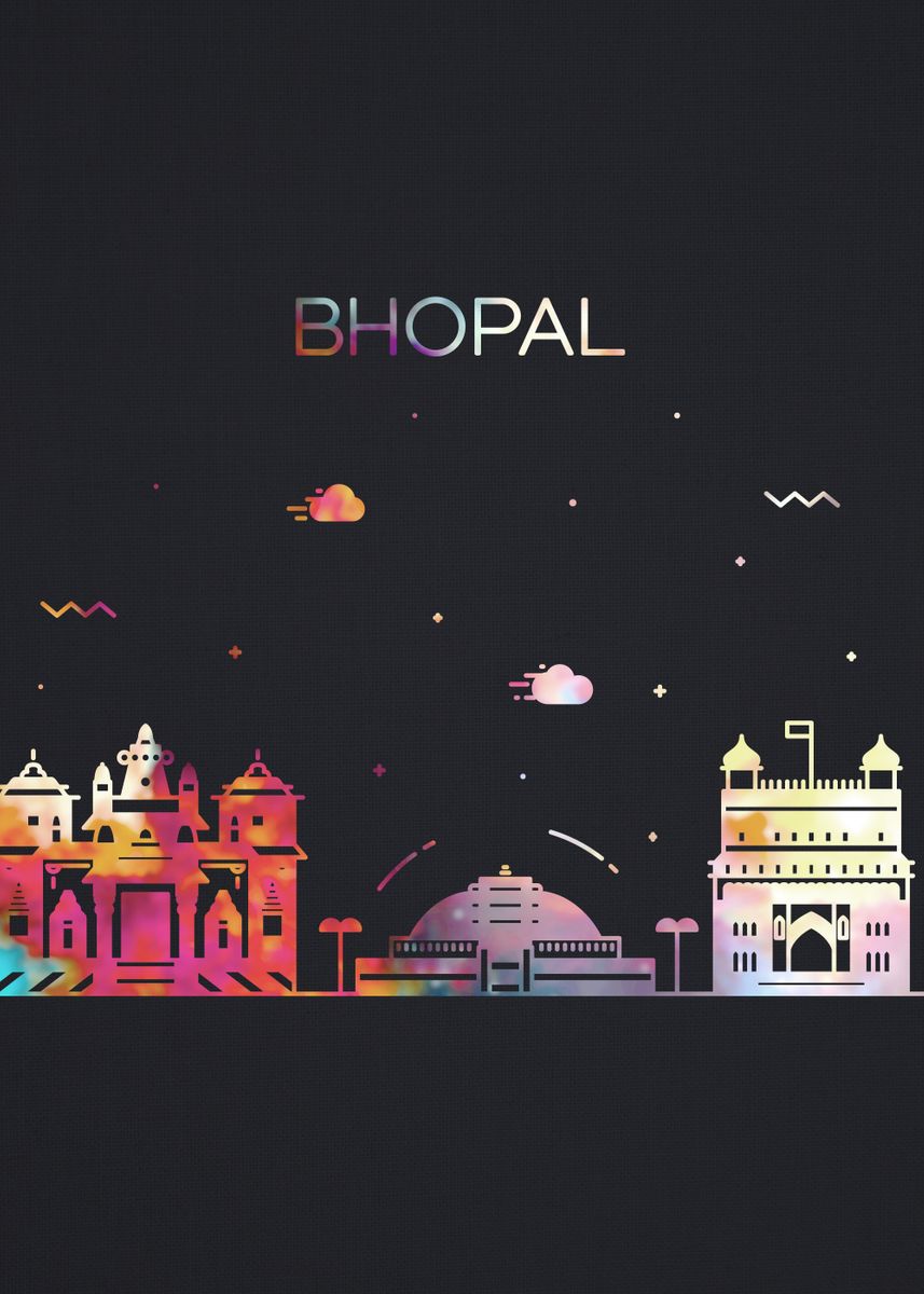 'Bhopal India City Skyline' Poster by Design Turnpike | Displate