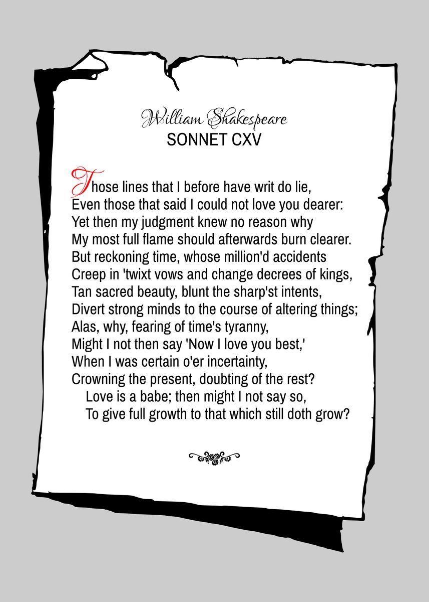 'Shakespeare Sonnet 115' Poster by Art Ofphotos | Displate