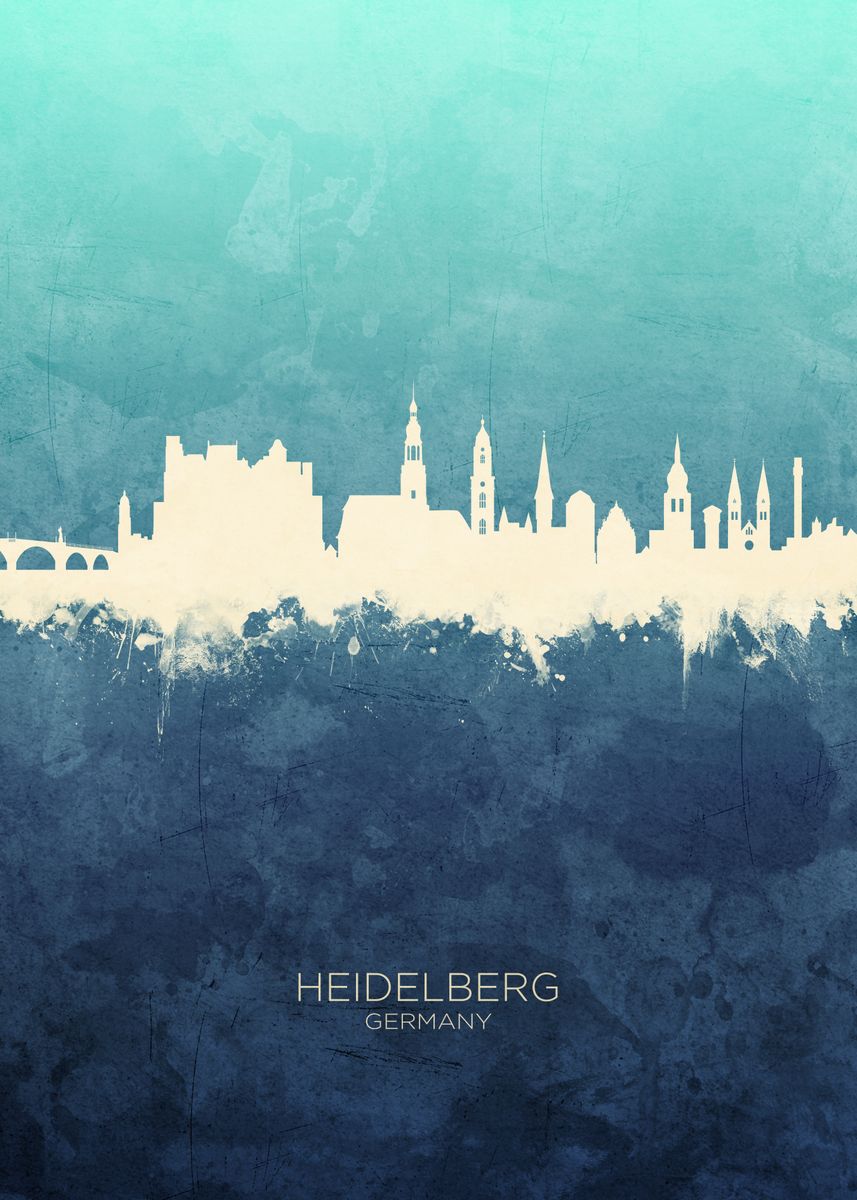 'Heidelberg Germany Skyline' Poster by Michael Tompsett | Displate