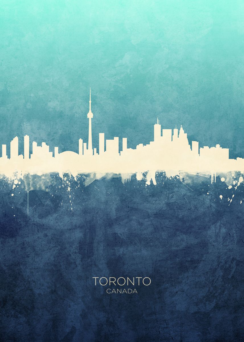'Toronto Canada Skyline' Poster, picture, metal print, paint by Michael ...