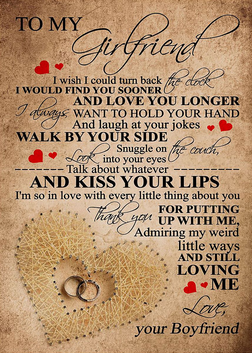 'Love Quote For Girlfriend' Poster, picture, metal print, paint by Pete ...