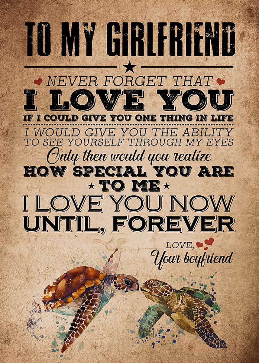 'Love Quote For Girlfriend' Poster, picture, metal print, paint by Pete ...