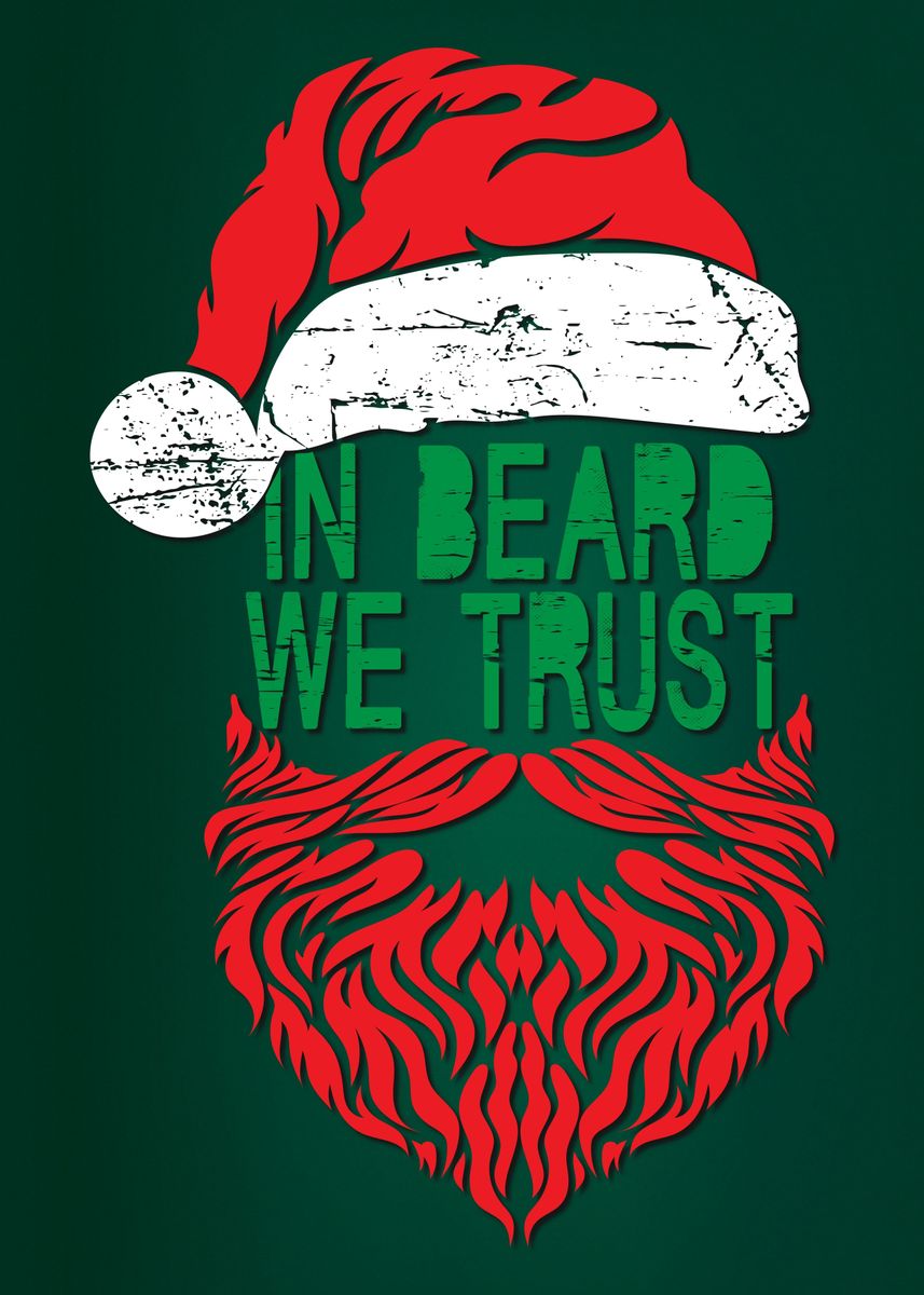 'Santa Claus Beard' Poster, picture, metal print, paint by Smiling Nerd ...