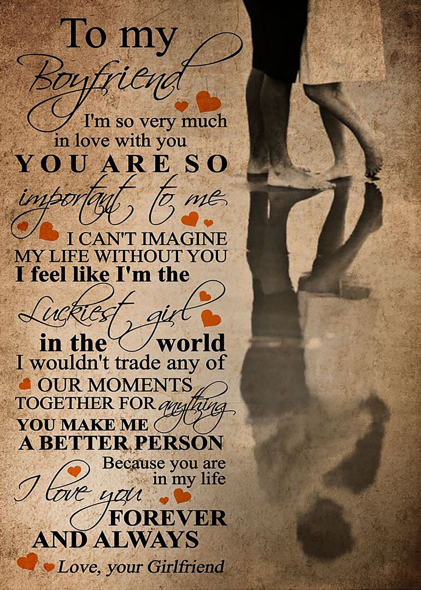 'Love Quote For Boyfriend' Poster, picture, metal print, paint by Pete ...