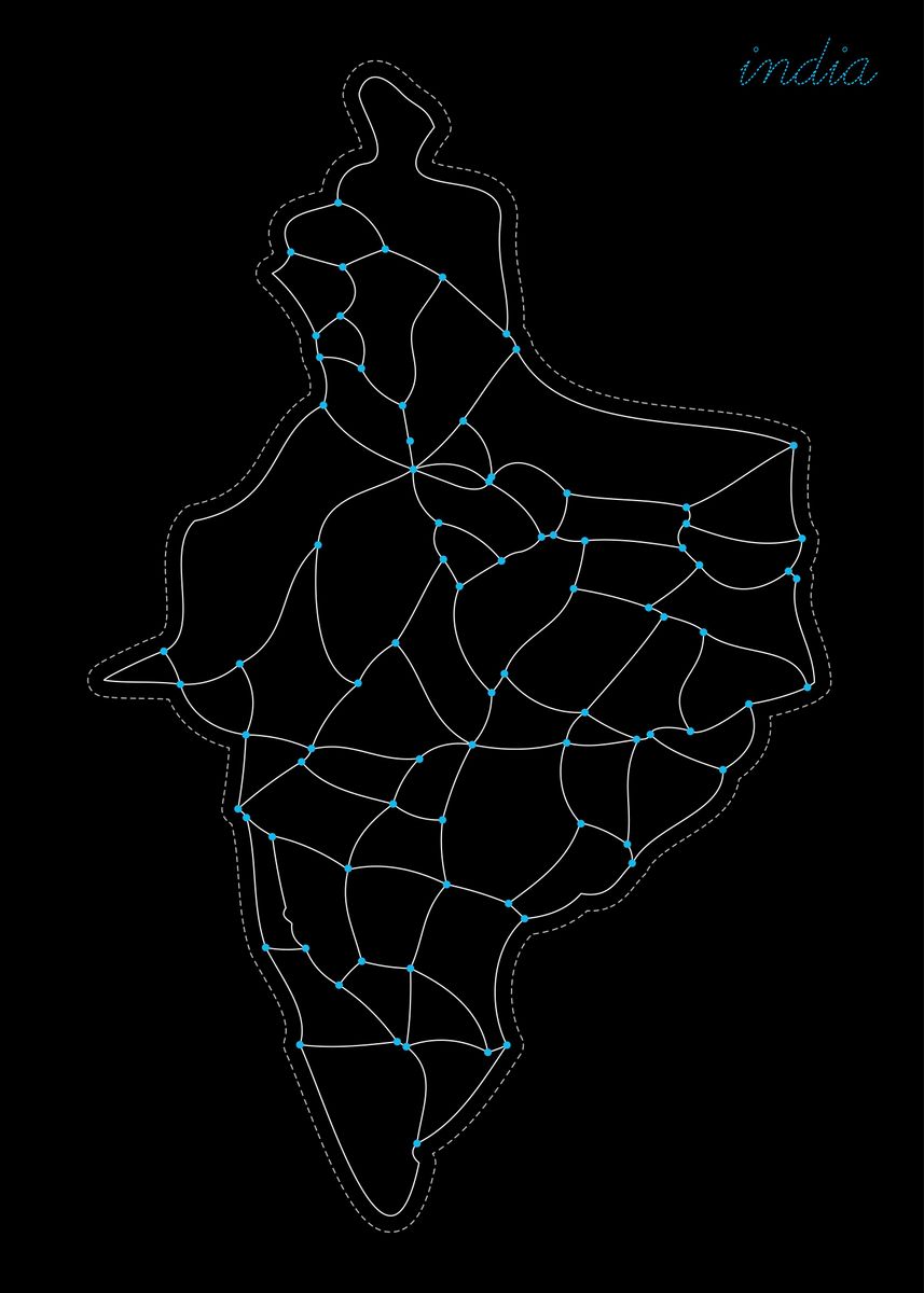 'Map India' Poster, picture, metal print, paint by Zisky | Displate