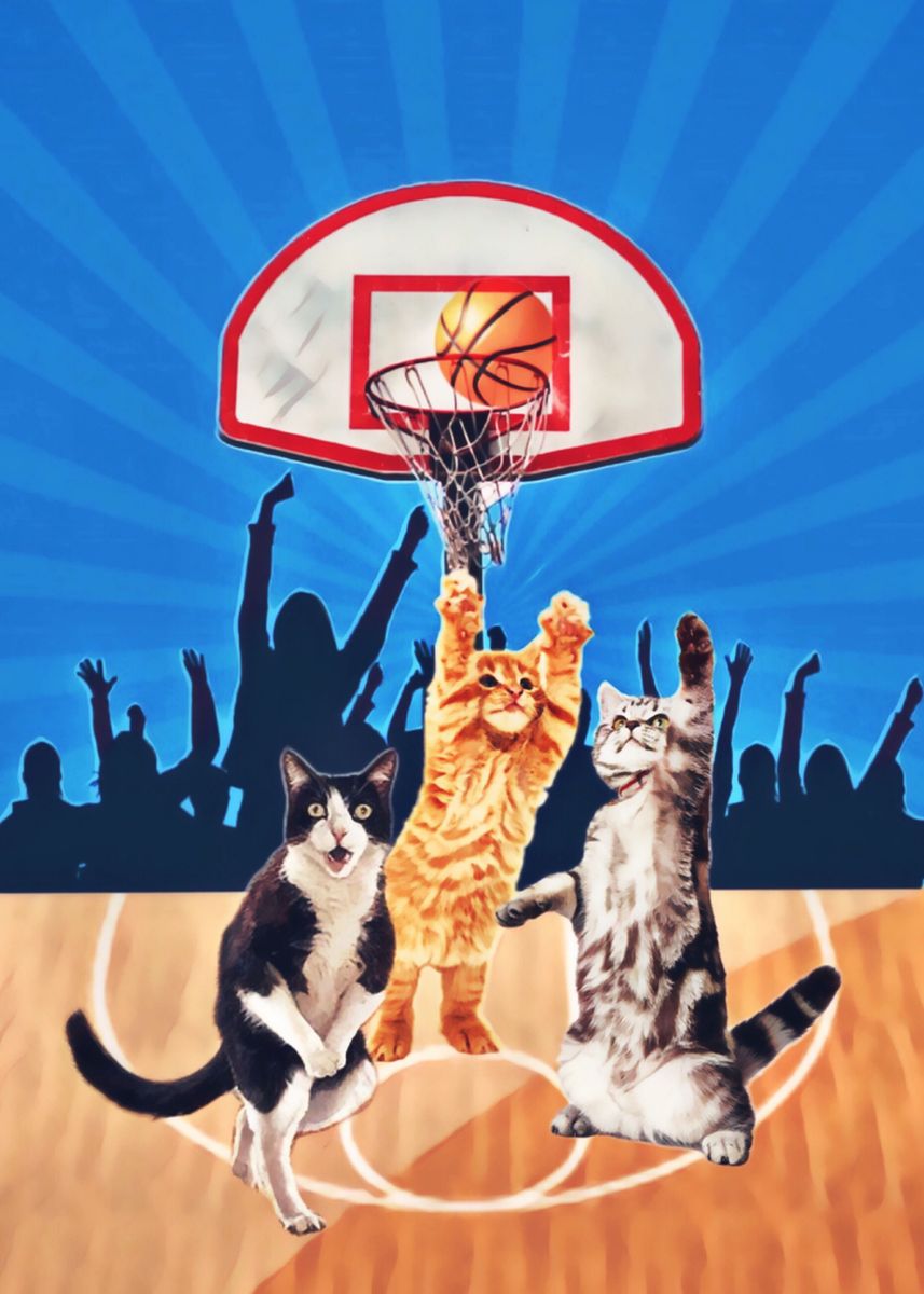 'Basketball Cats' Poster by Big Tex Funkadelic | Displate