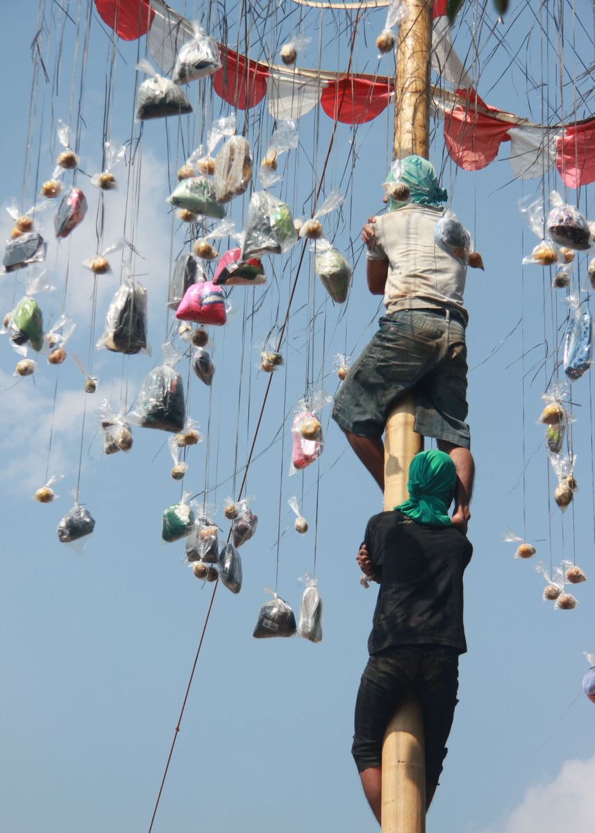 'Panjat Pinang' Poster, picture, metal print, paint by Faris Nurrahman ...