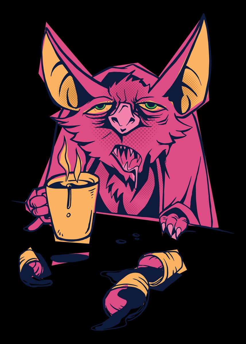 'Party Bat' Poster by Wonderful Dream Picture | Displate
