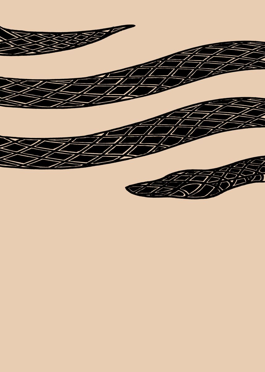 'Snake' Poster, picture, metal print, paint by Artsylina | Displate