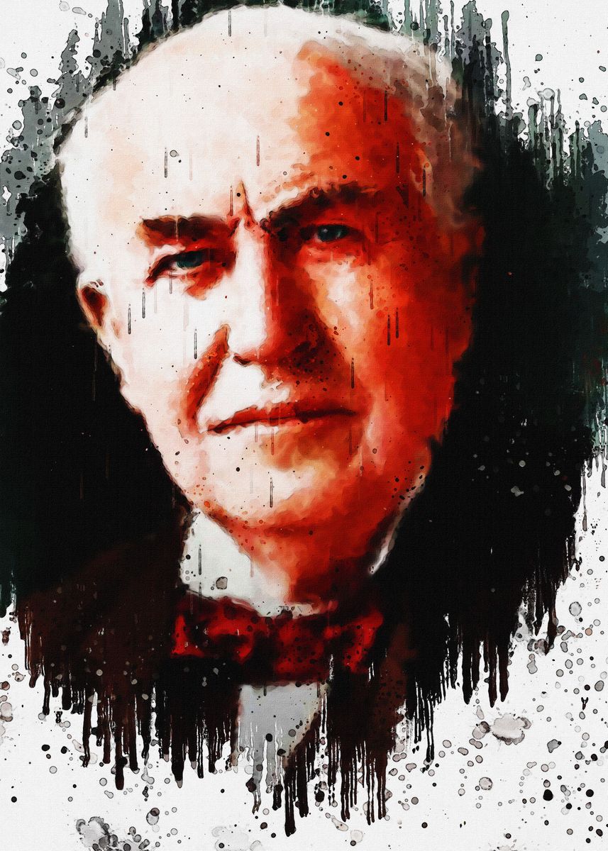 'Thomas Alva Edison' Poster, picture, metal print, paint by The Poster ...