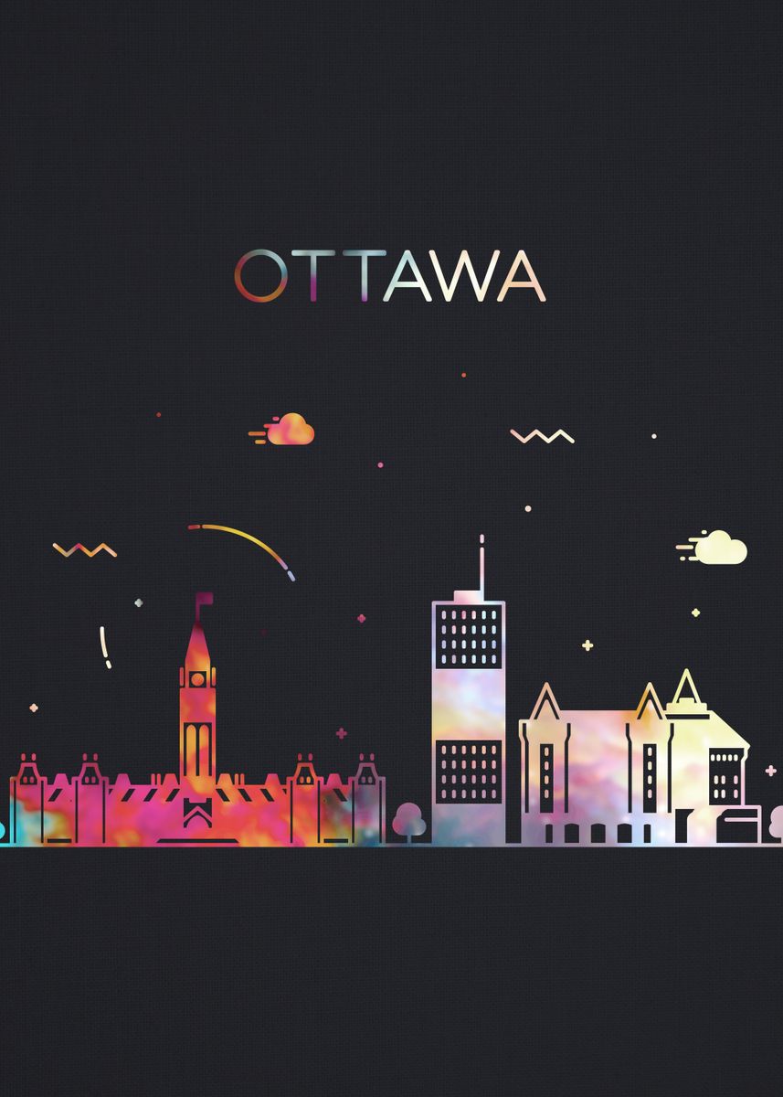 'Ottawa City Skyline Art' Poster, picture, metal print, paint by Design ...