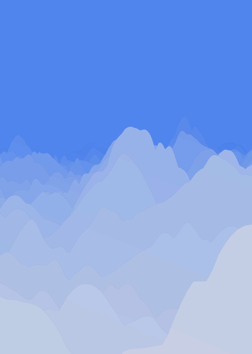 'Big Blue Mountains' Poster, picture, metal print, paint by Aivaras ...