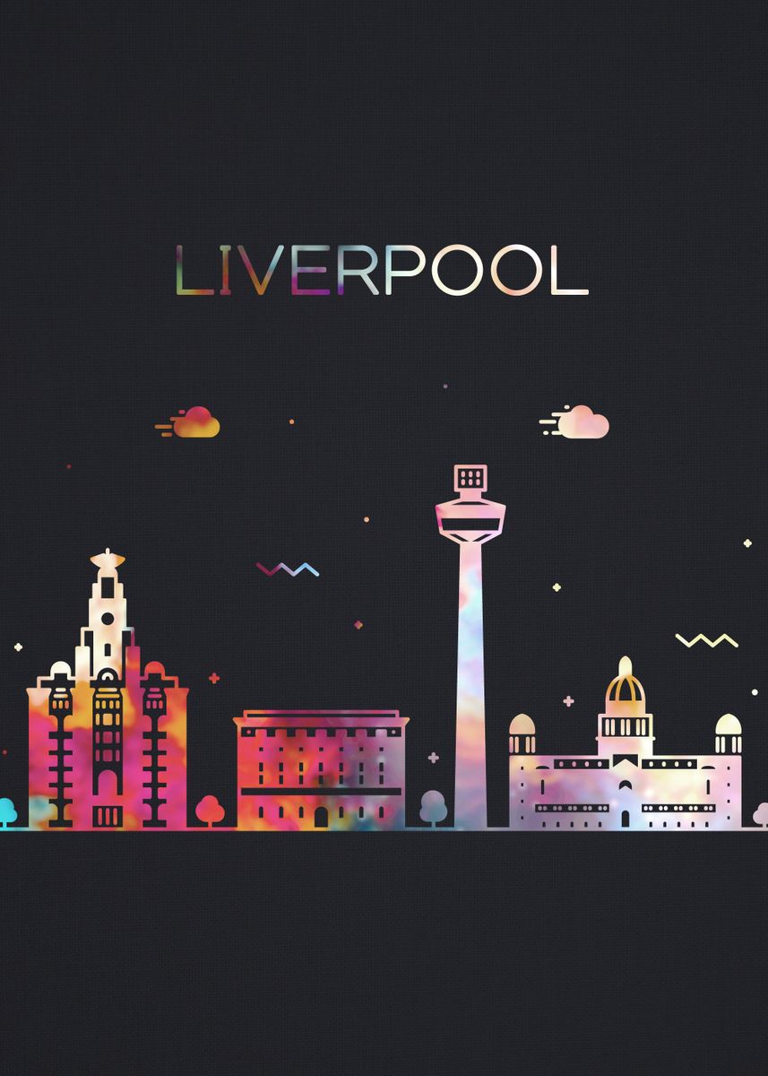 'Liverpool City Skyline Art' Poster, picture, metal print, paint by ...