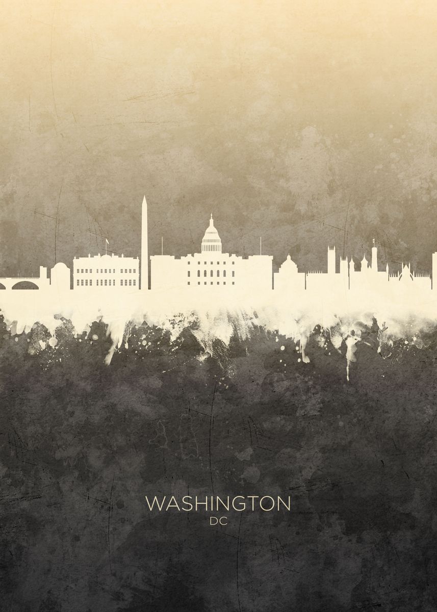 'Washington DC Skyline' Poster, picture, metal print, paint by Michael ...