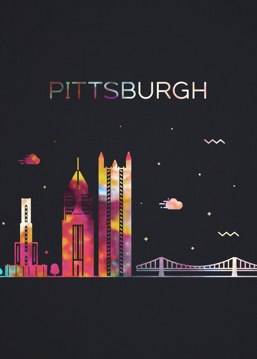 'Pittsburgh City Skyline' Poster, picture, metal print, paint by Design ...