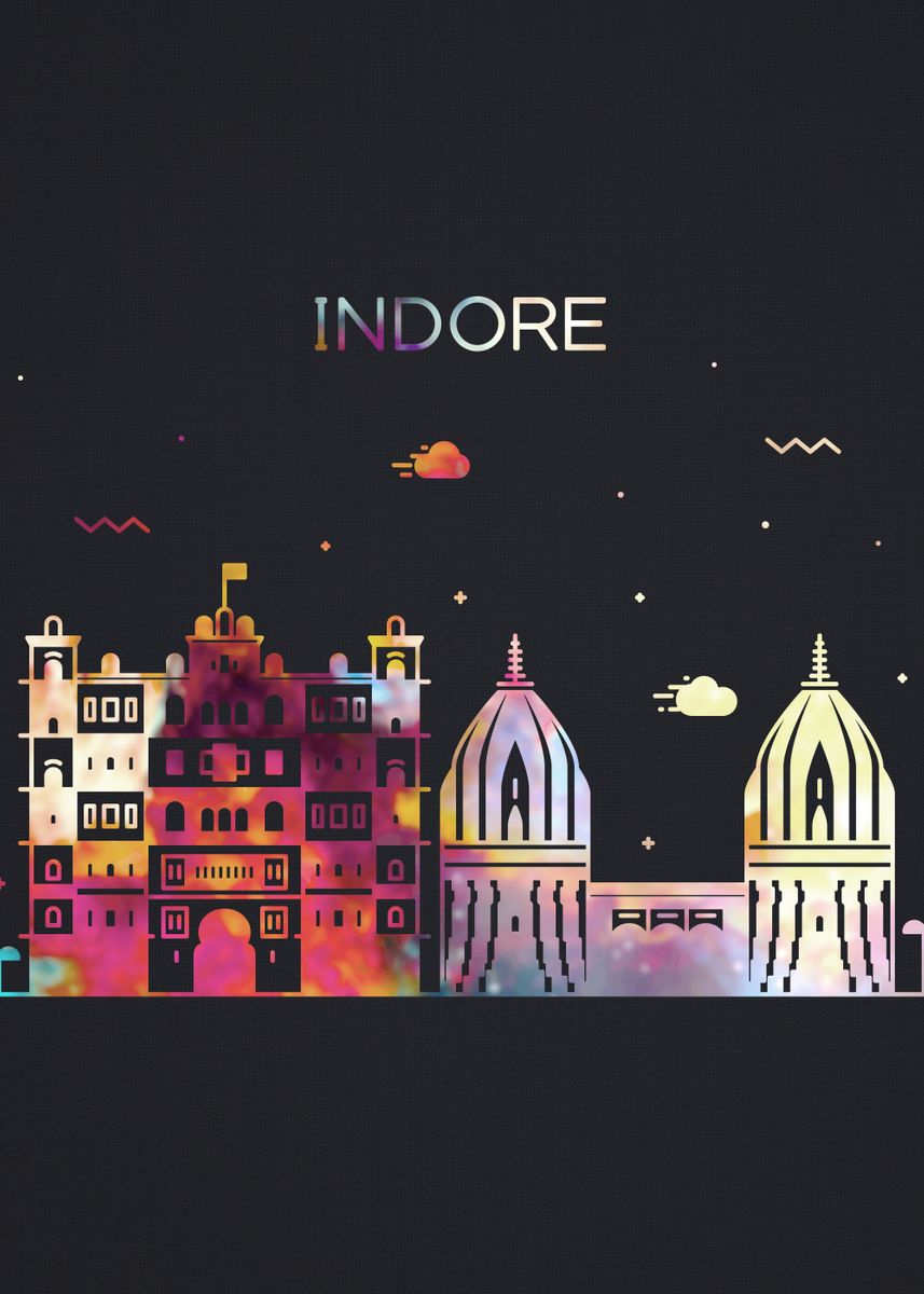 'Indore City Skyline Art' Poster, picture, metal print, paint by Design ...