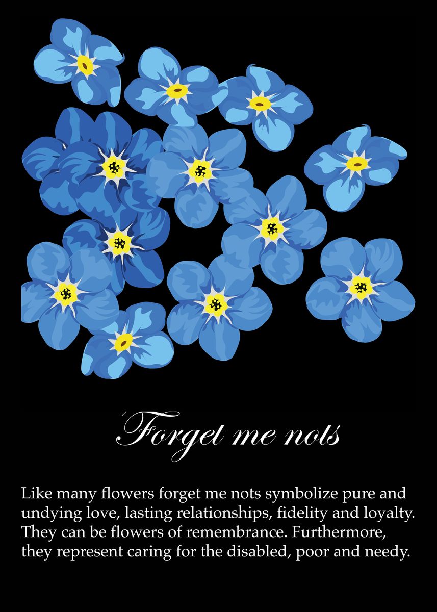 'Forget Me Nots poster' Poster, picture, metal print, paint by Km3ellis ...