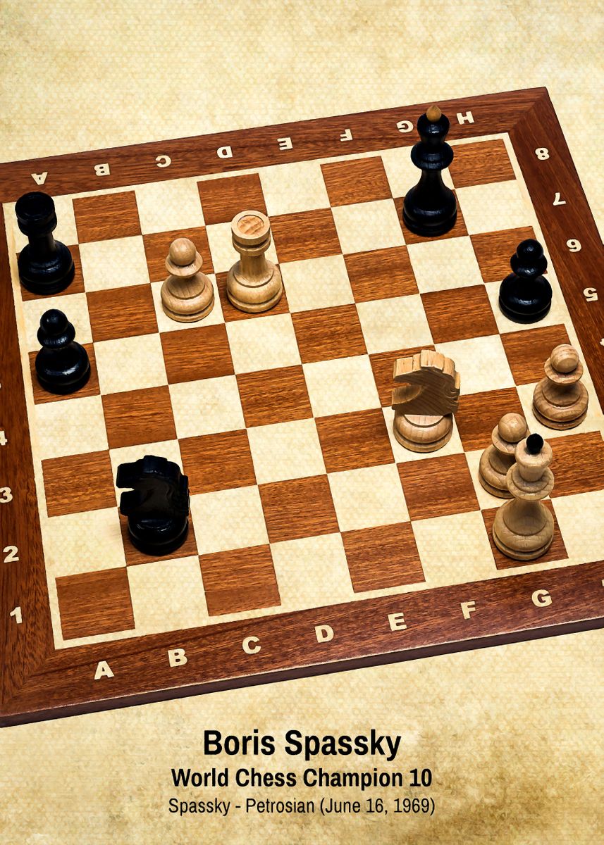 'Spassky Chess Champion 10' Poster, picture, metal print, paint by Art ...
