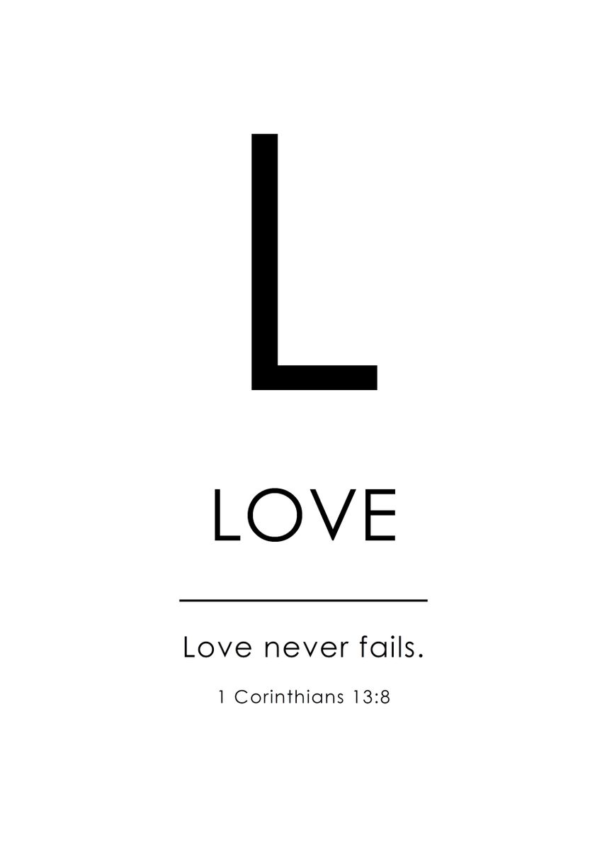 'Love Never Fail' Poster, picture, metal print, paint by Tiny Seed ...