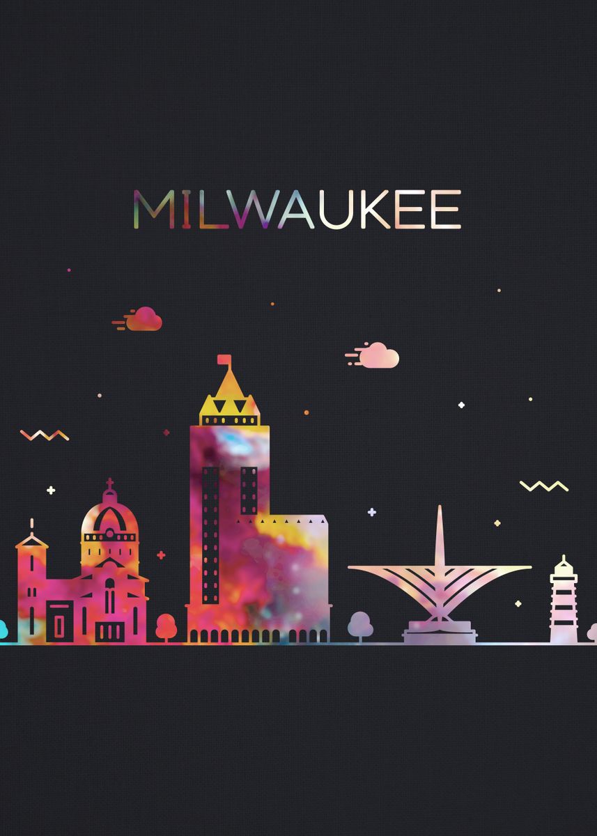 'Milwaukee City Skyline Art' Poster, picture, metal print, paint by ...