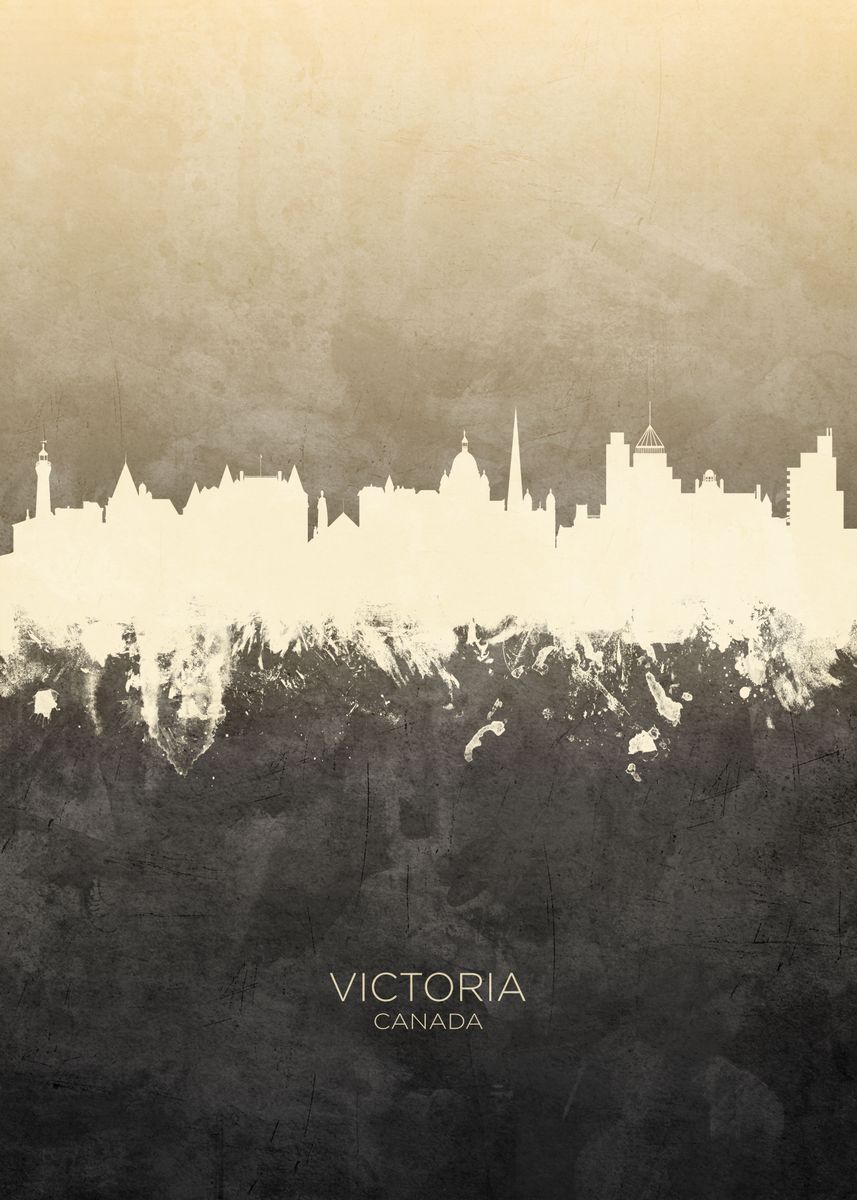 'Victoria Canada Skyline' Poster by Michael Tompsett | Displate