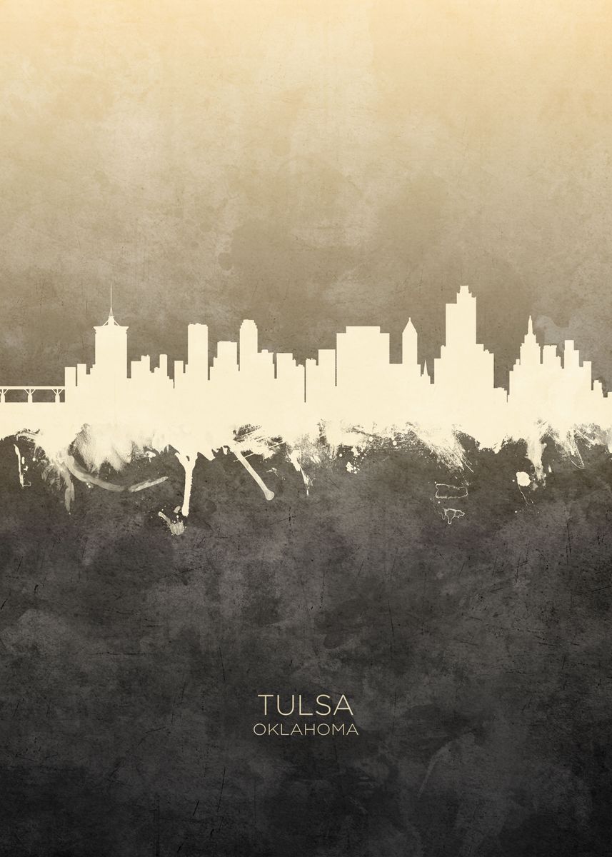 'Tulsa Oklahoma Skyline' Poster, picture, metal print, paint by Michael ...