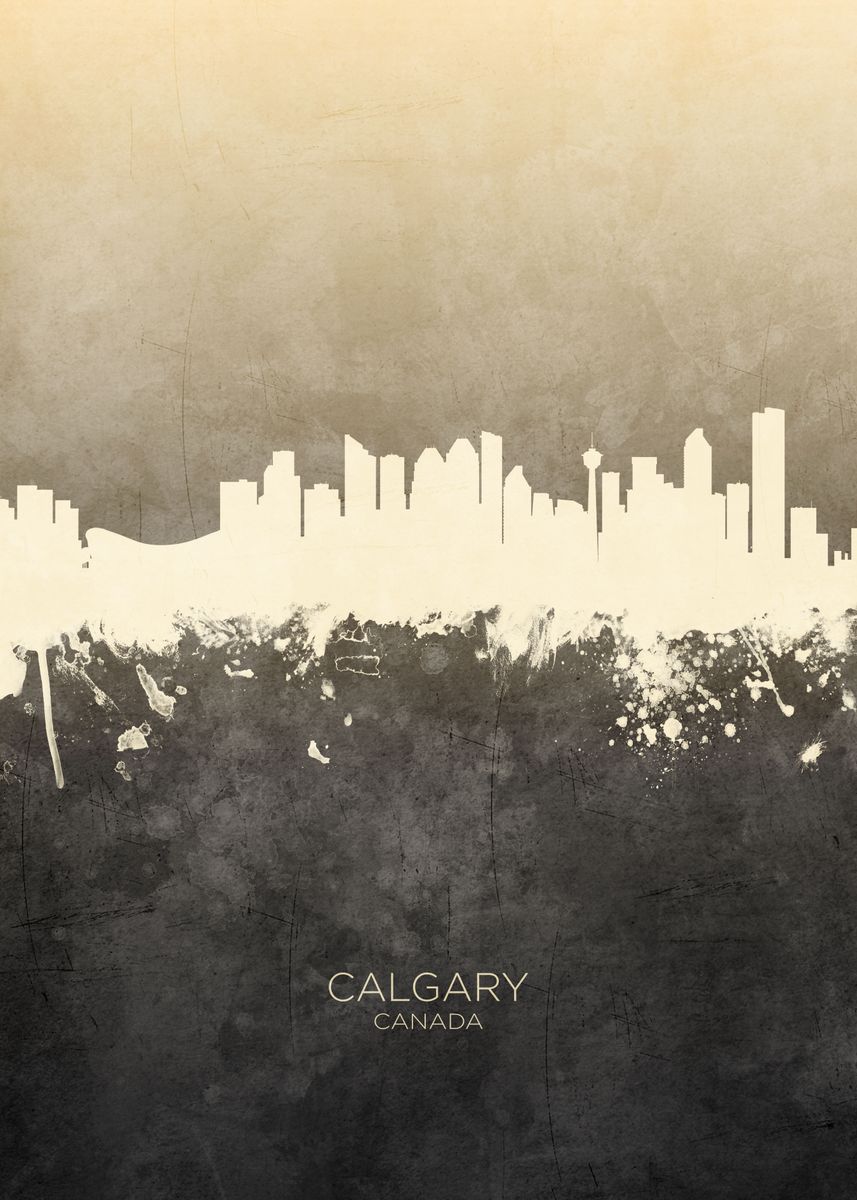 'Calgary Canada Skyline' Poster by Michael Tompsett | Displate