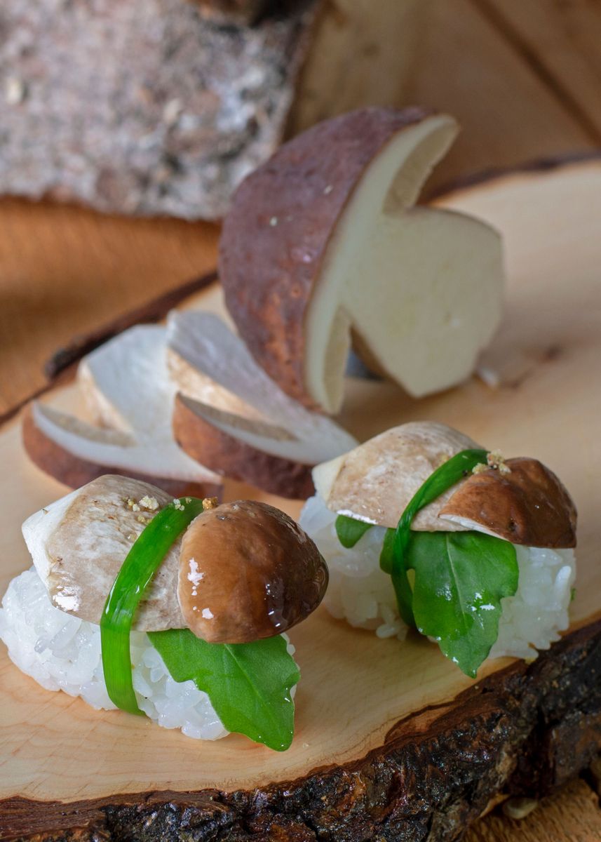 'sushi forest mushrooms' Poster, picture, metal print, paint by Alex ...