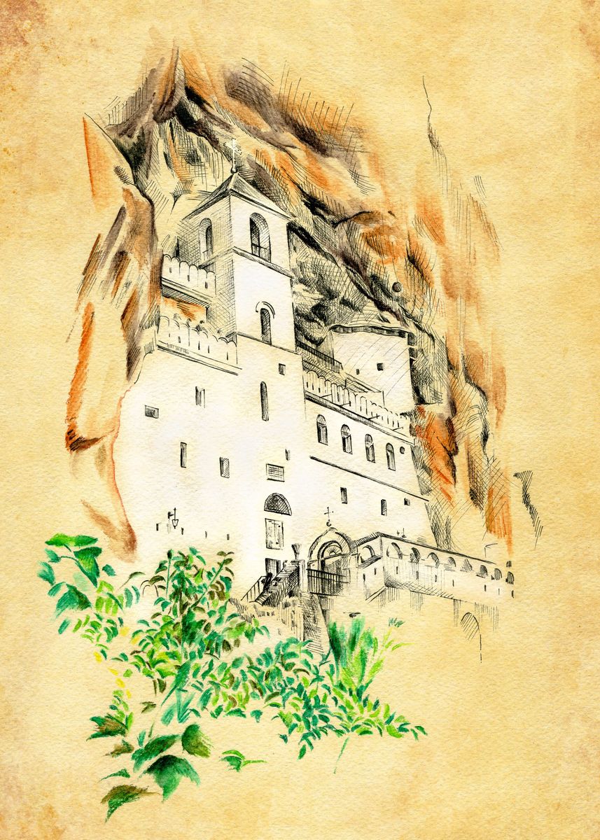 'Monastery' Poster, picture, metal print, paint by OB Creative | Displate