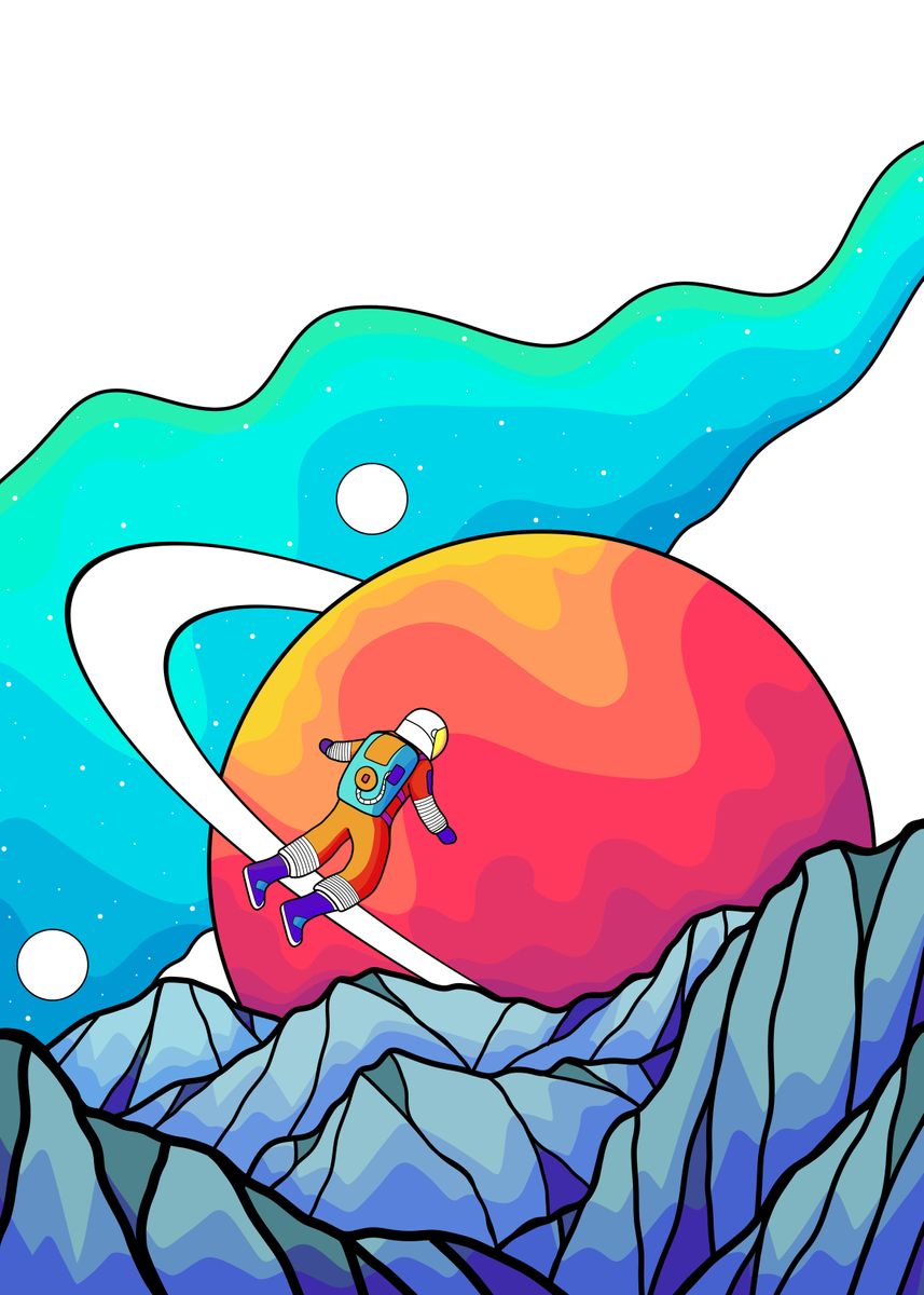 'The space jump' Poster by Steve Wade | Displate