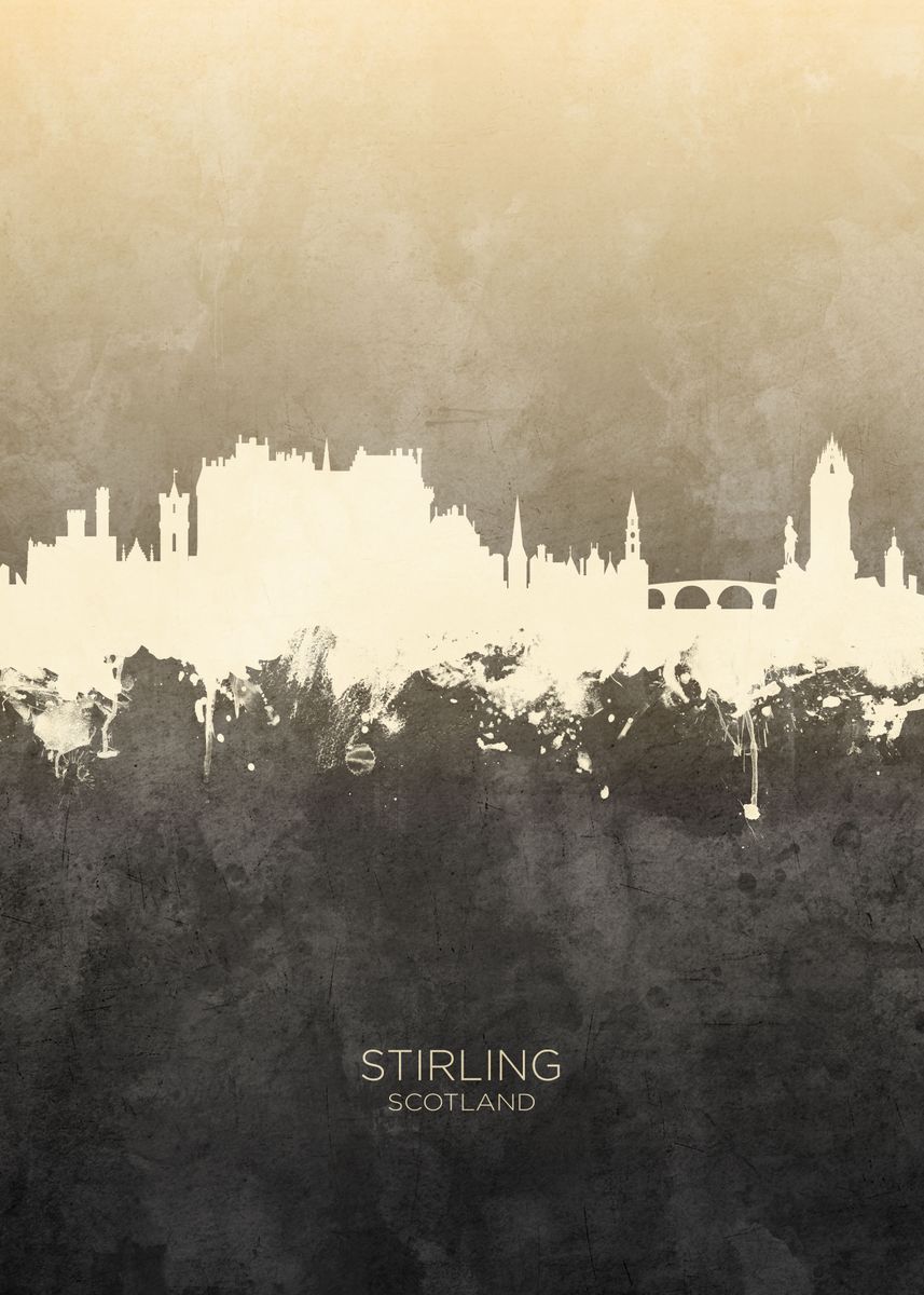 'Stirling Scotland Skyline' Poster by Michael Tompsett | Displate