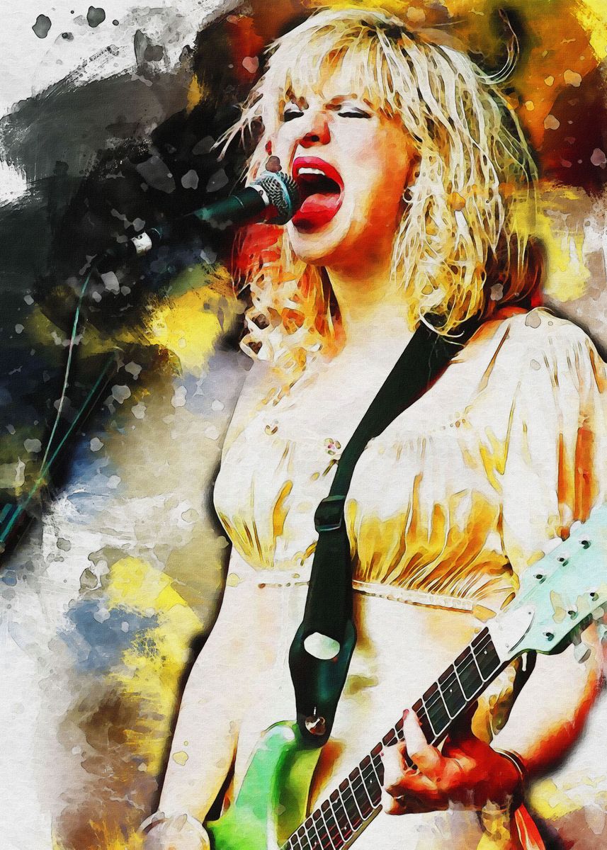 'Smudge Courtney Love ' Poster, picture, metal print, paint by The ...