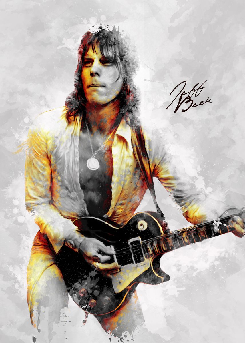 'jeff beck' Poster, picture, metal print, paint by Em sandia | Displate