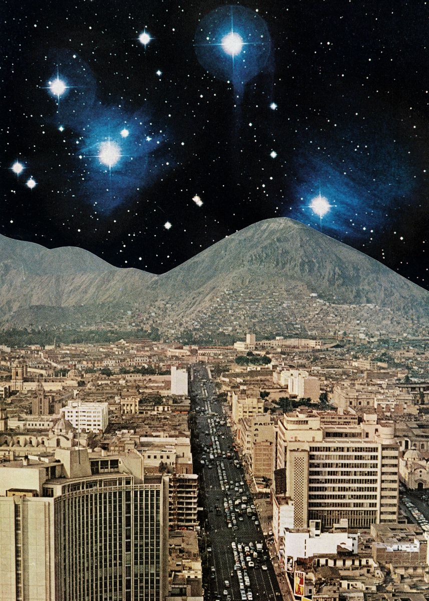'Space City' Poster, picture, metal print, paint by Cassia Beck | Displate
