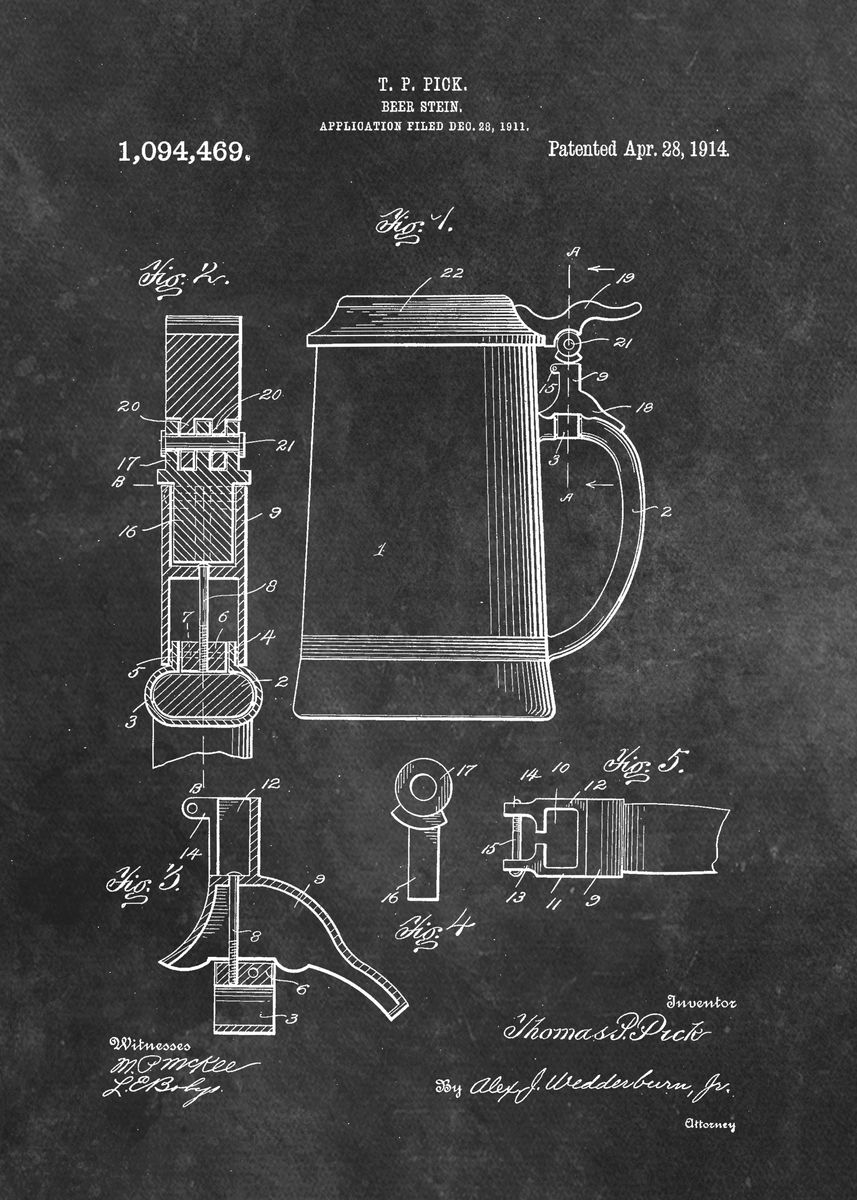 'Pick Beer stein 1914' Poster by Lion Mixart | Displate