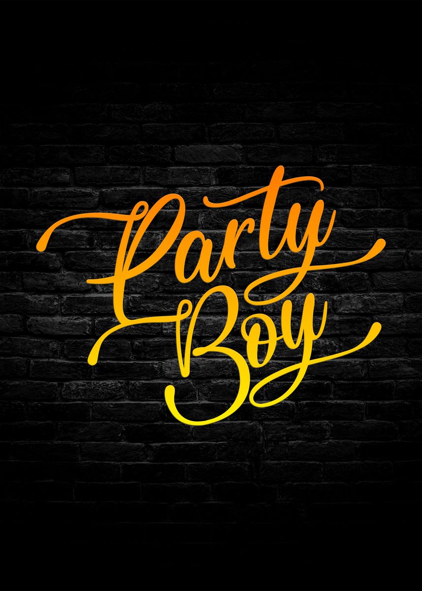 'Party Boy' Poster, picture, metal print, paint by Graphix | Displate
