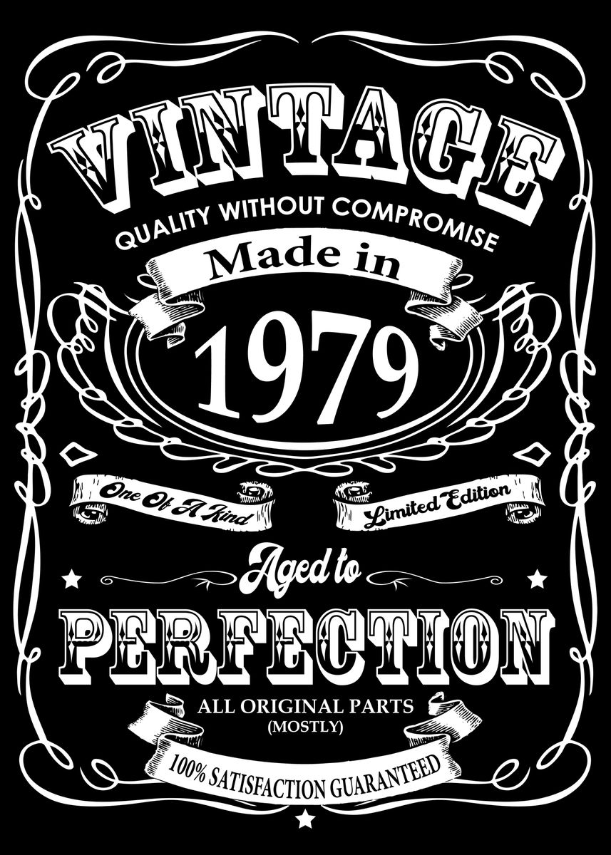 'Made in 1979 Birthday' Poster by Pod M | Displate