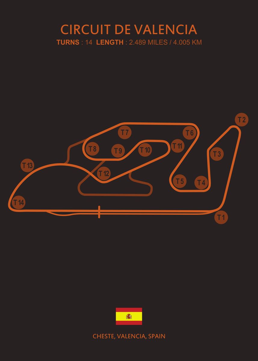 'Circuit De Valencia' Poster, picture, metal print, paint by Tafiz ...