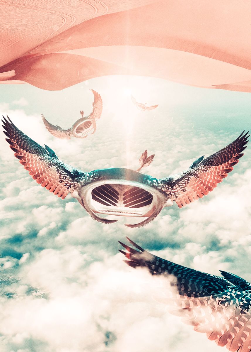 'Fly Manta Fly' Poster by Is Rough | Displate