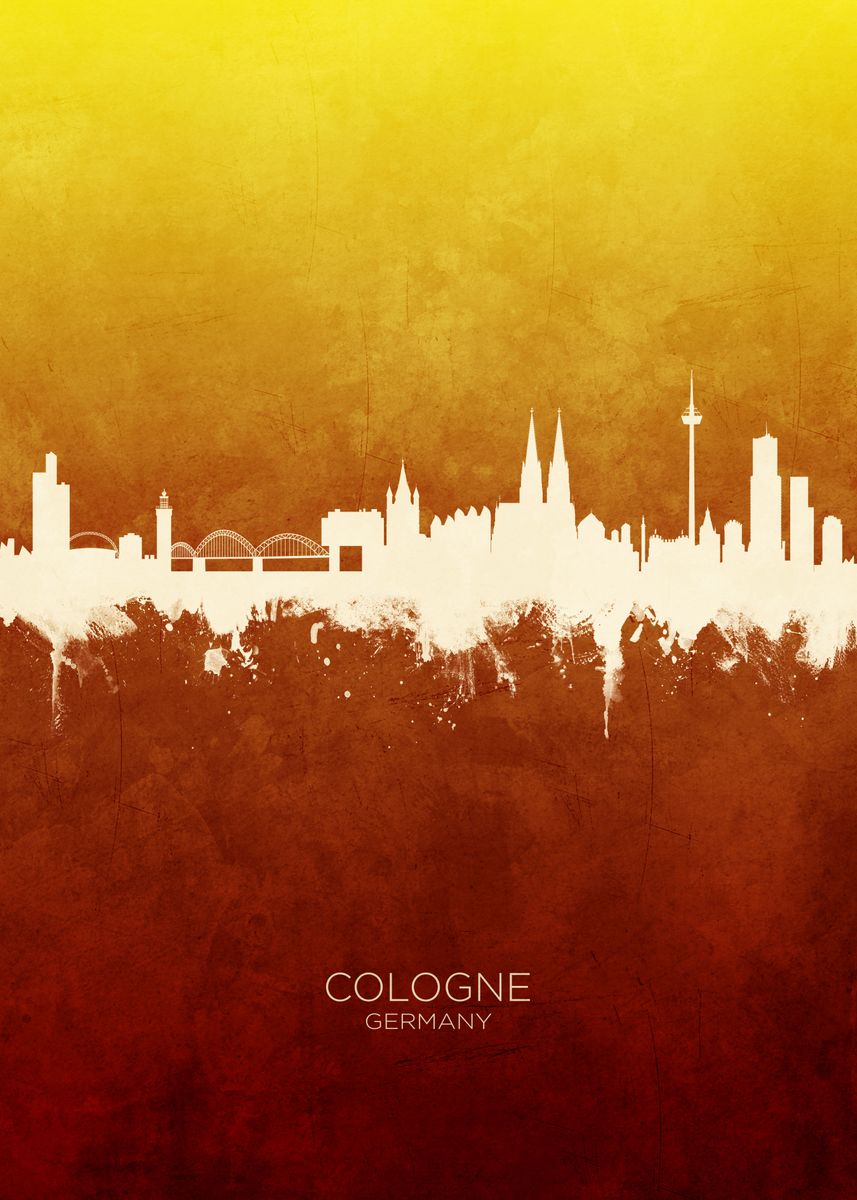 'Cologne Germany Skyline' Poster, picture, metal print, paint by ...