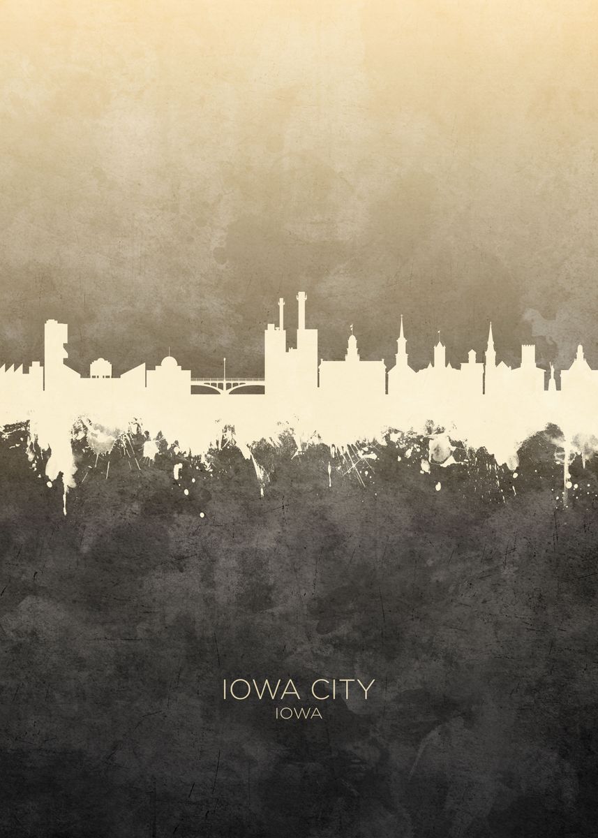 'Iowa City Iowa Skyline' Poster by Michael Tompsett | Displate