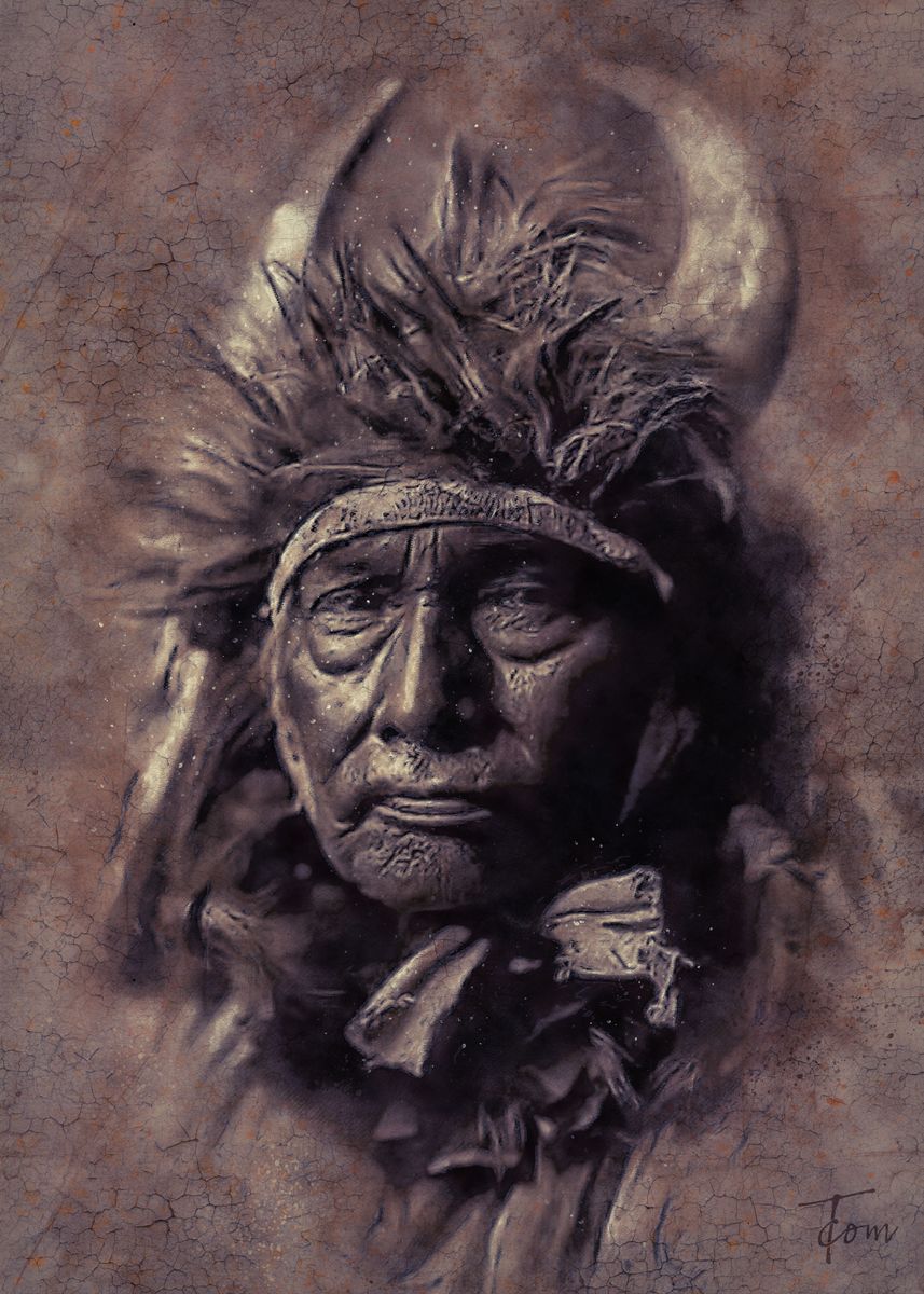 'Bull Chief' Poster by Petra Rommelfanger | Displate