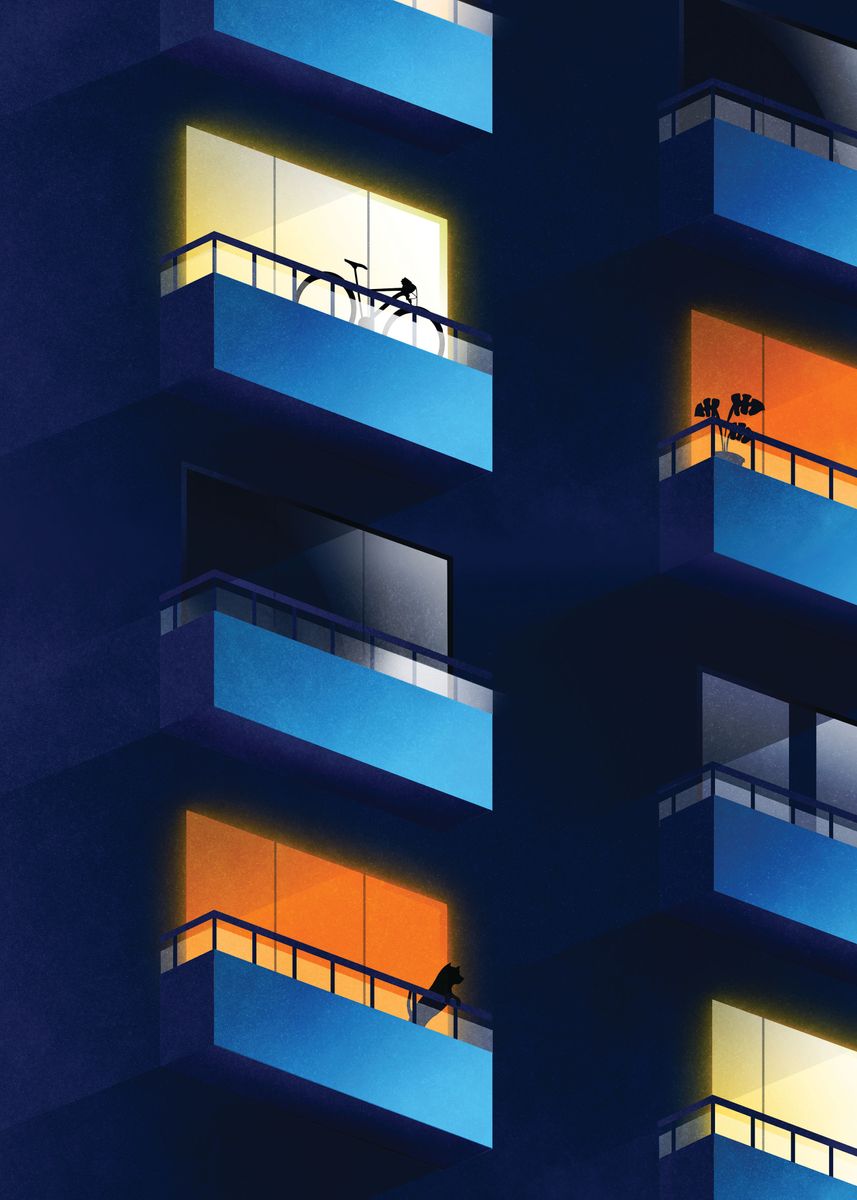 'Santiago Balconies' Poster, picture, metal print, paint by Arturo ...