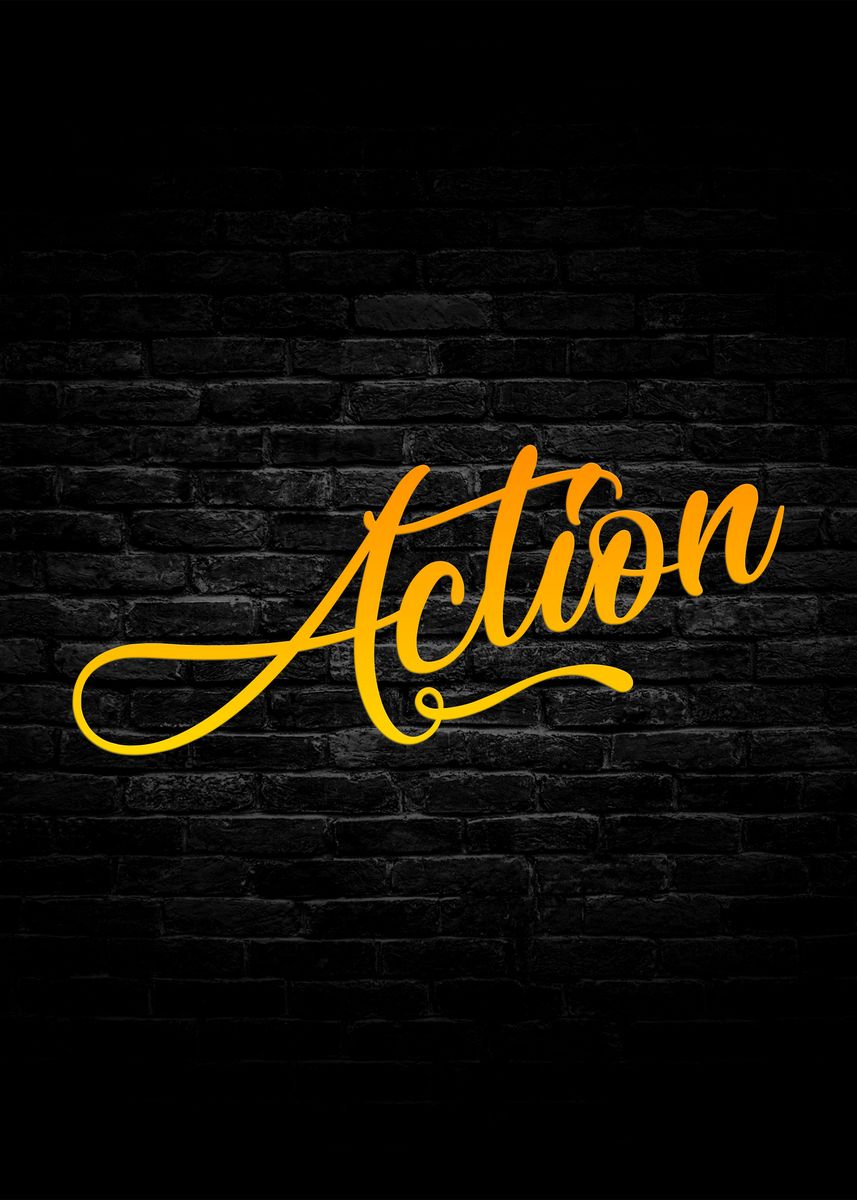 'Action' Poster, picture, metal print, paint by Graphix | Displate